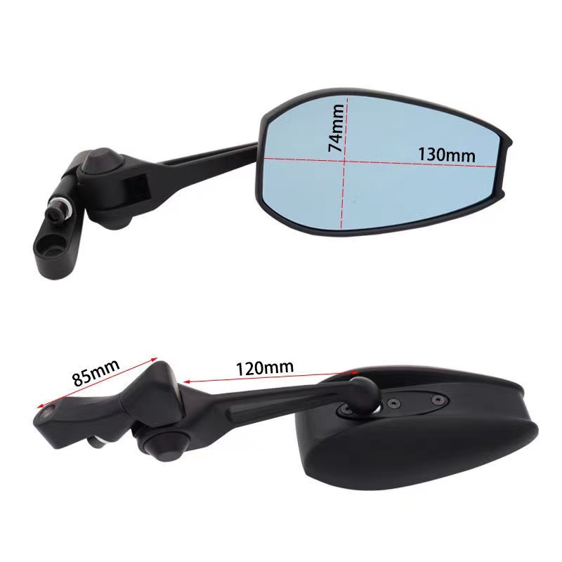 Universal Motorcycle Side Mirror Street King Anti-glare Adjustable Blue ...