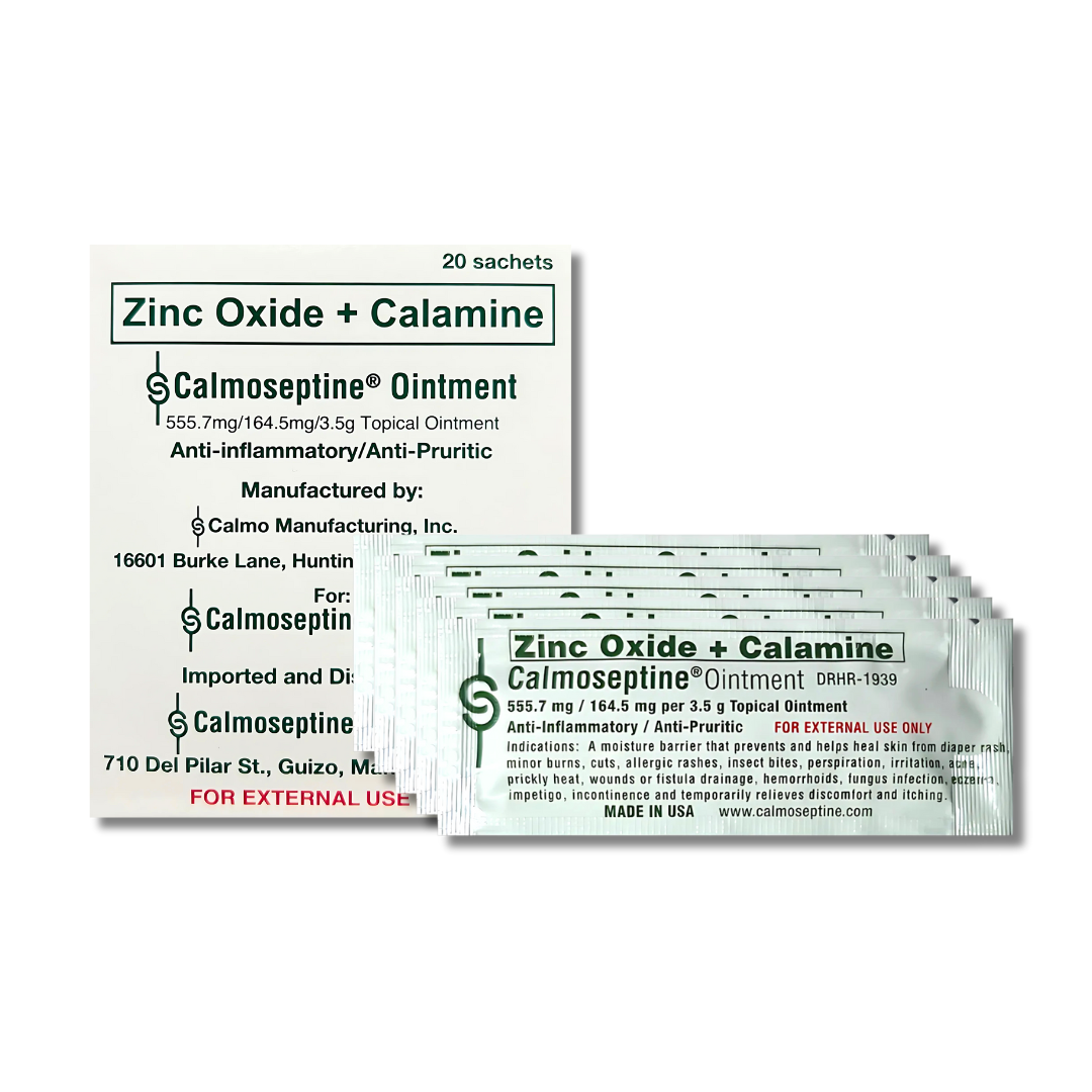 Calmoseptine Ointment - 1 Box x 20 Sachet (Zinc Oxide Calamine ointment ...