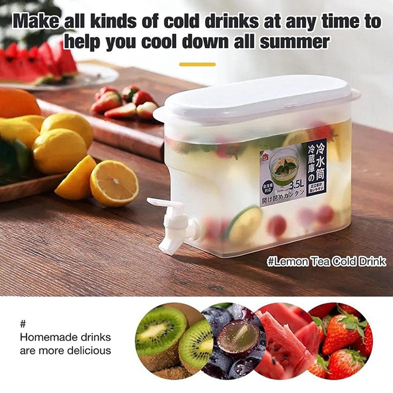 3.5L Large Capacity Cold Water Bucket With Faucet Refrigerator Jug ...