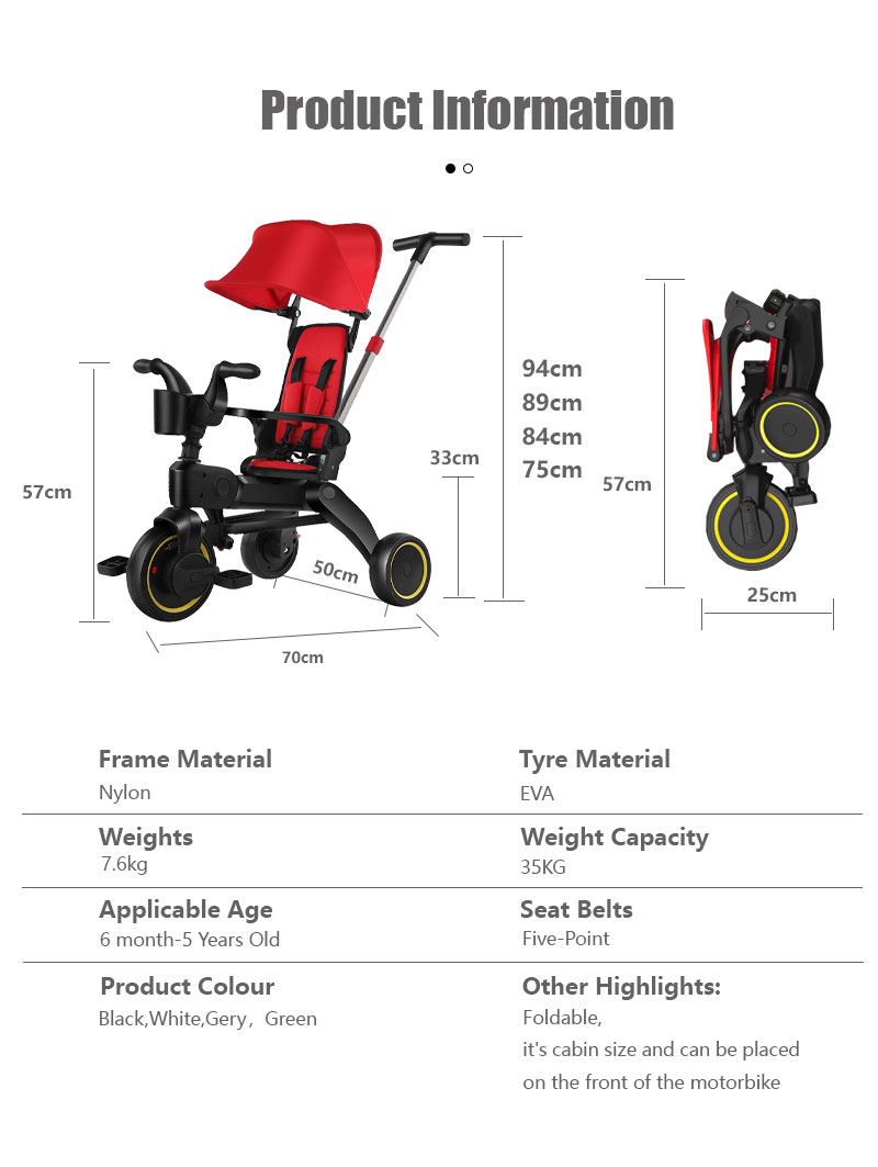 HAPYEE Children'S Bicycles Strollers Children'S Tricycles Strollers 1-6 ...