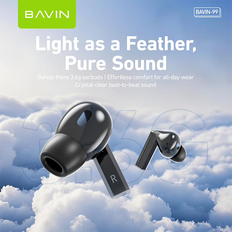 BAVIN BA99 TWS Bluetooth Wireless Earbuds Hi-Res Audio & Ultra-Clear ...