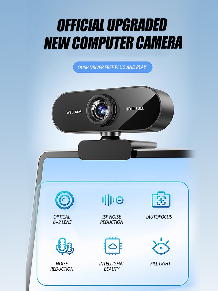 Webcam Built-in Microphone Desktop Laptop Camera Home Live Streaming HD ...