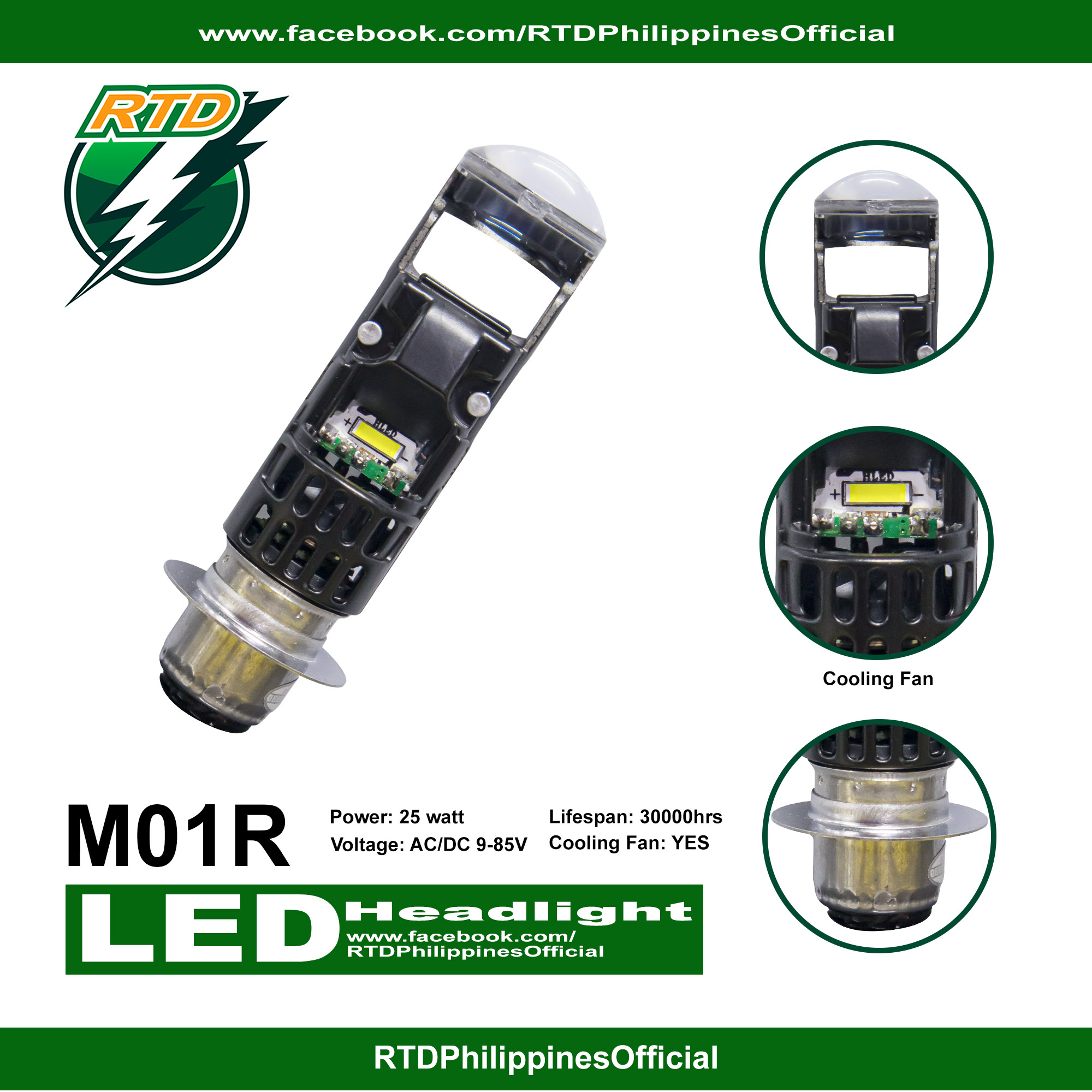 ORIGINAL RTD RAYTON LED HEADLIGHT M01R Mini Led Headlight Projector ...