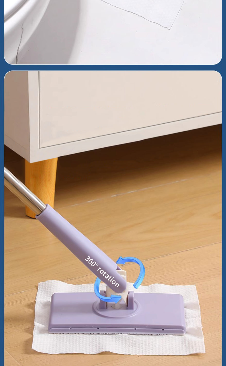 2025 New Face Towel Mop Lazy Disposable Clip Cloth Flat Mop Lazy ...