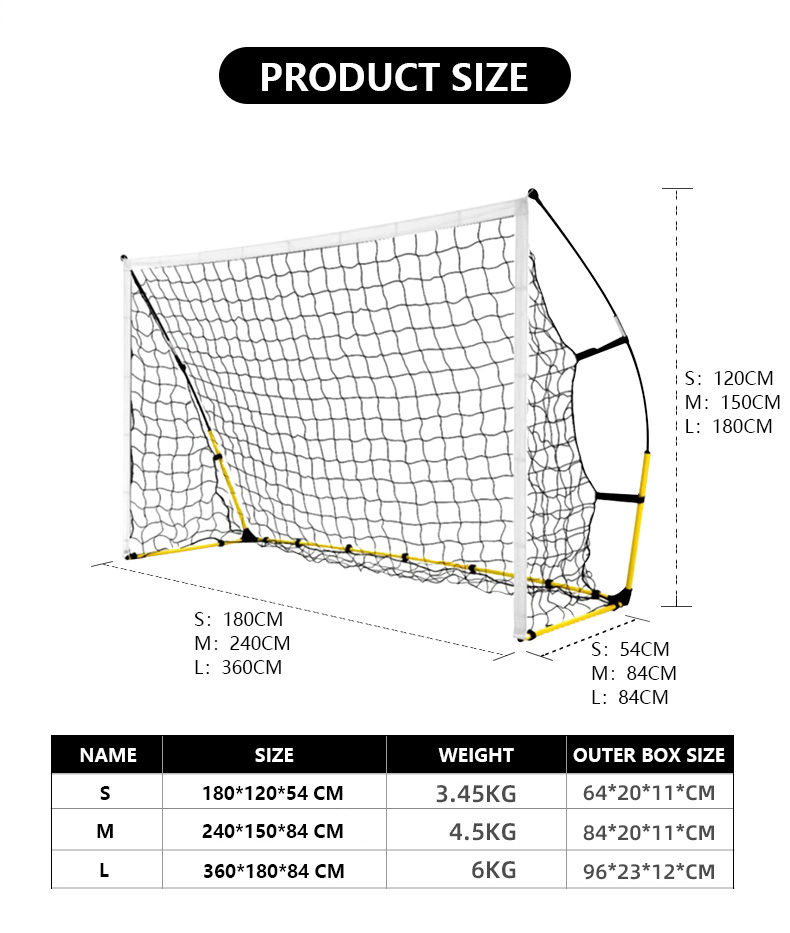 Folding portable Football Goal outdoor football training goal Adult and ...