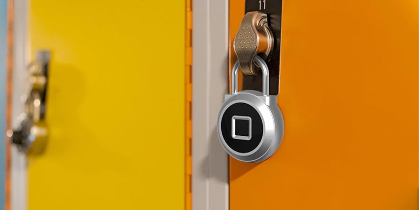 Silver Smart Padlock Bluetooth connection Fingerprint lock App Unlock ...