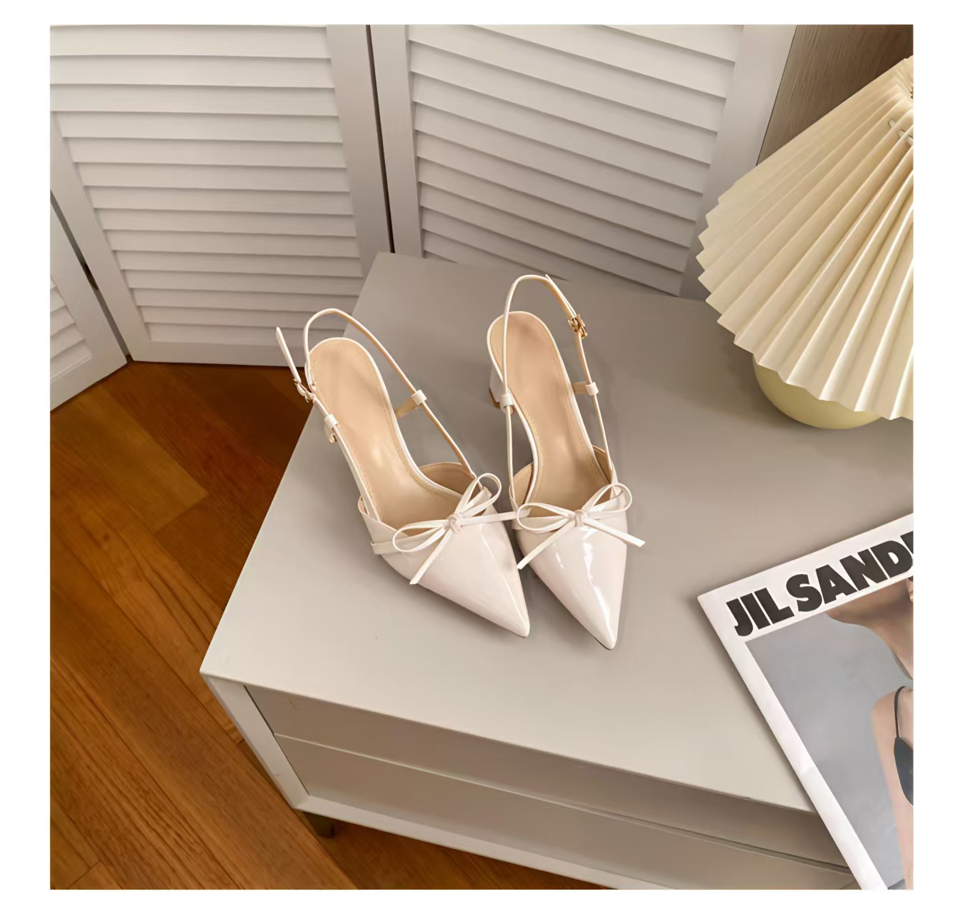 Henice Elegant Leather Pointed Block Heels Korean Fashion Wedding ...