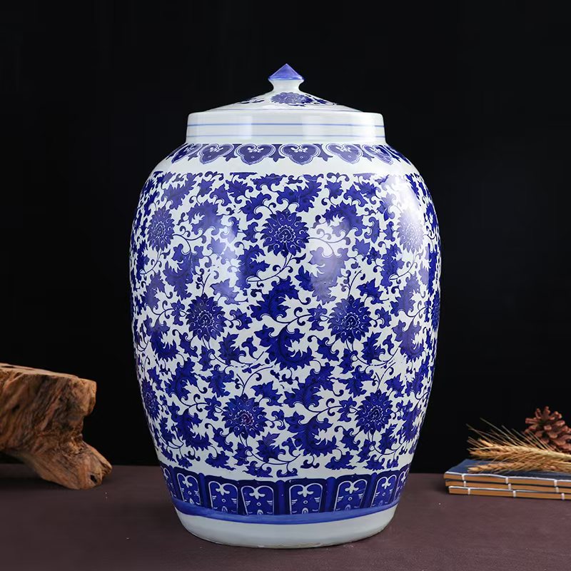 25kg Ceramic rice storage container 50KG/10kilos porcelain clay jar ...