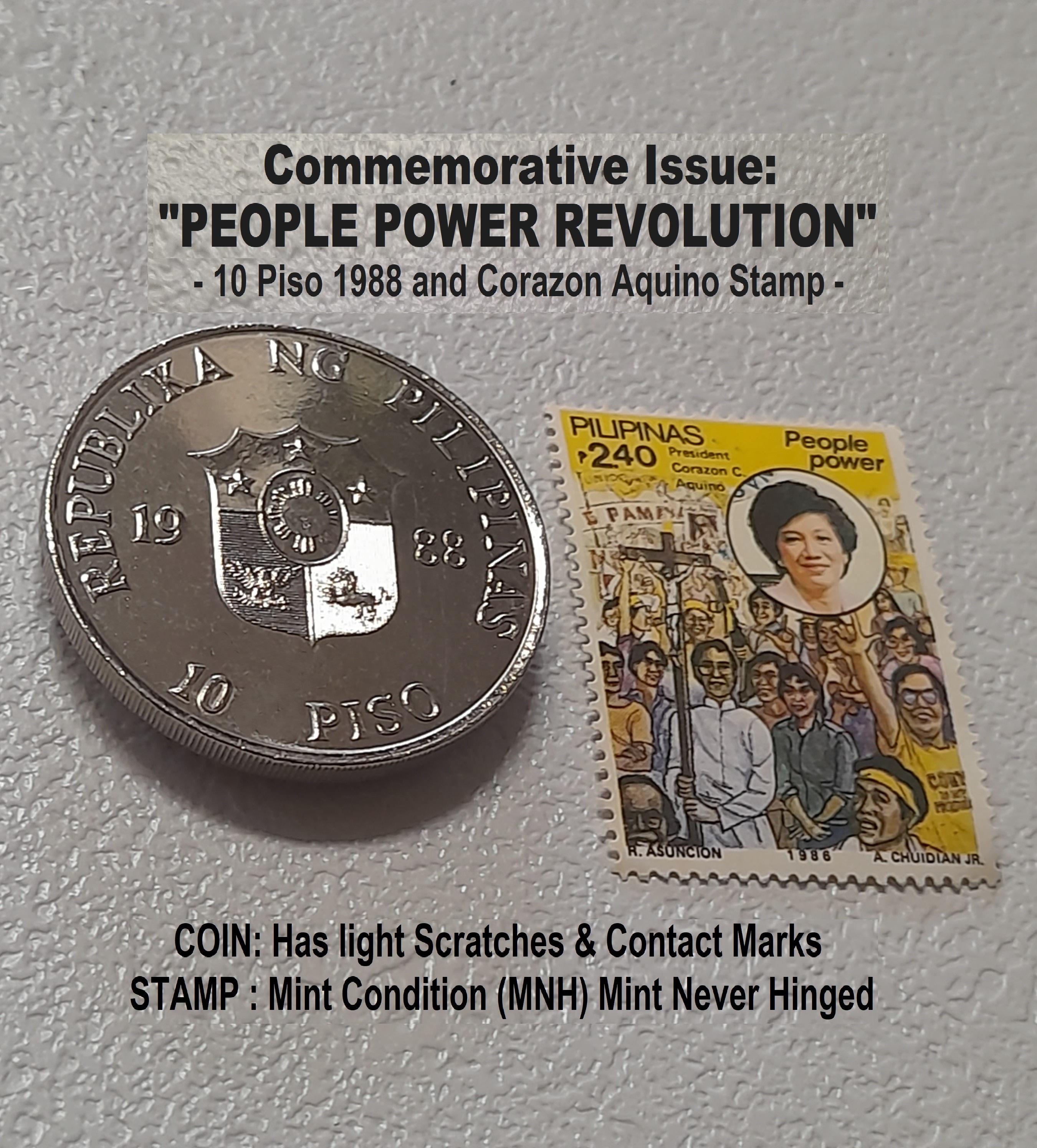 Collectible Hobbies & Souvenir: PEOPLE POWER Stamp "Cory Aquino" & 10p ...