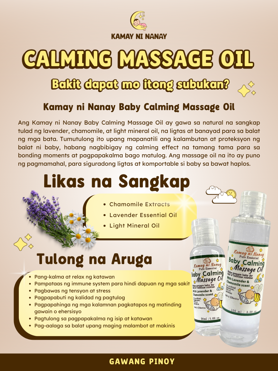 Kamay ni Nanay Vapor Rub Baby Rub or Calming, Oil Baby Balm G6PD Safe ...