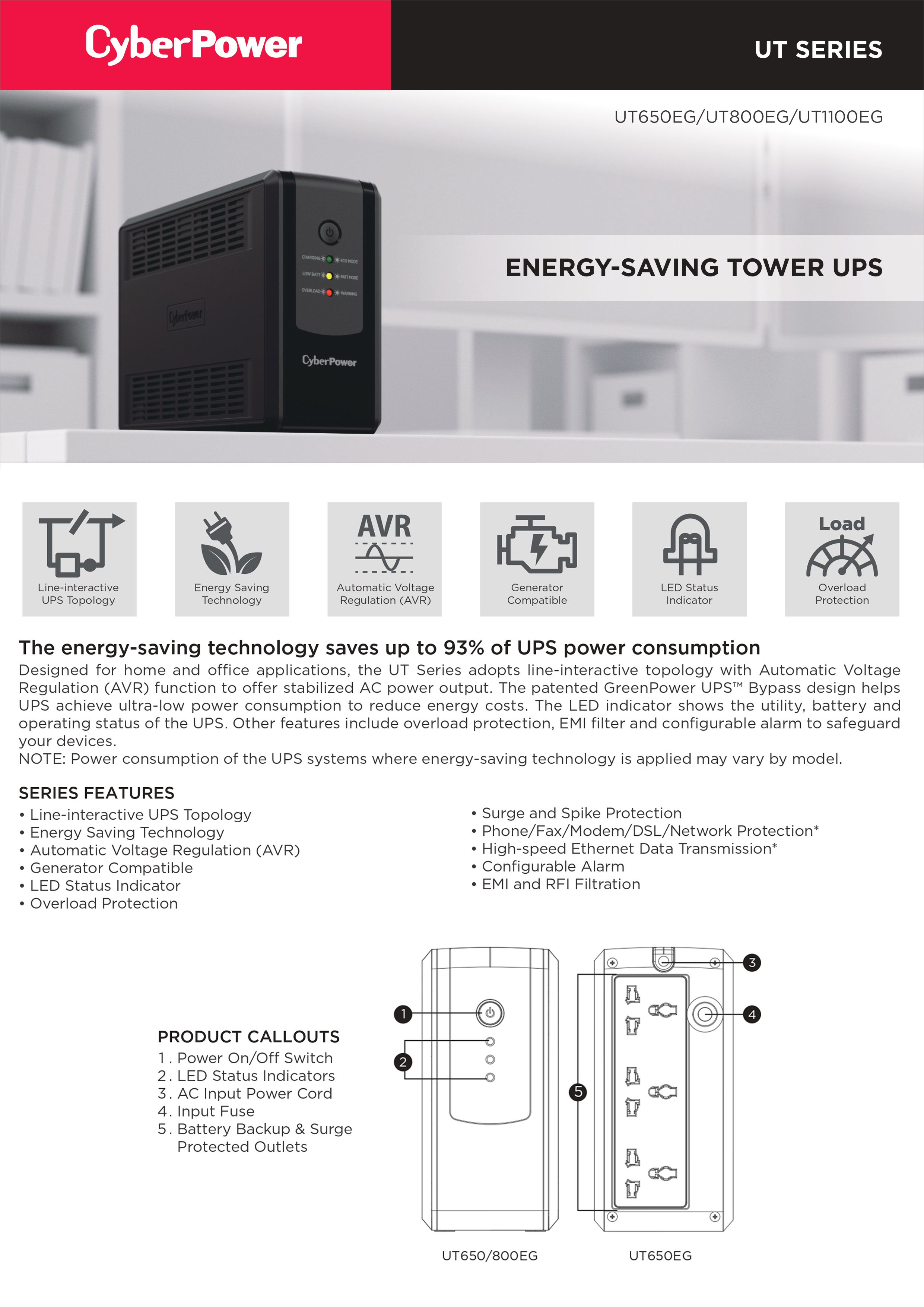 CyberPower UT650EG 650VA UPS | Shopee Philippines