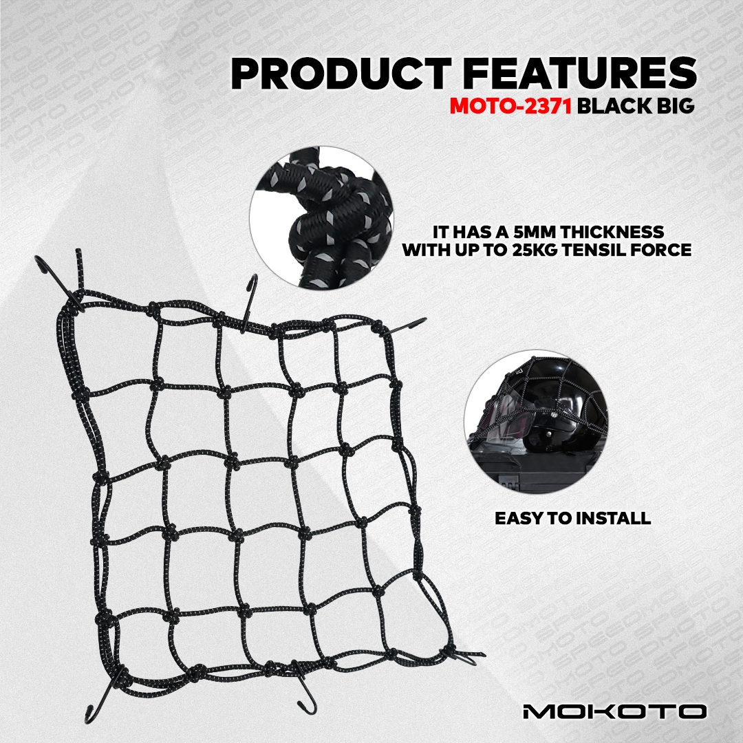 MOKOTO UNIVERSAL CARGO NET / REFLECTIVE BLACK SPIDER NET FOR ANY ...