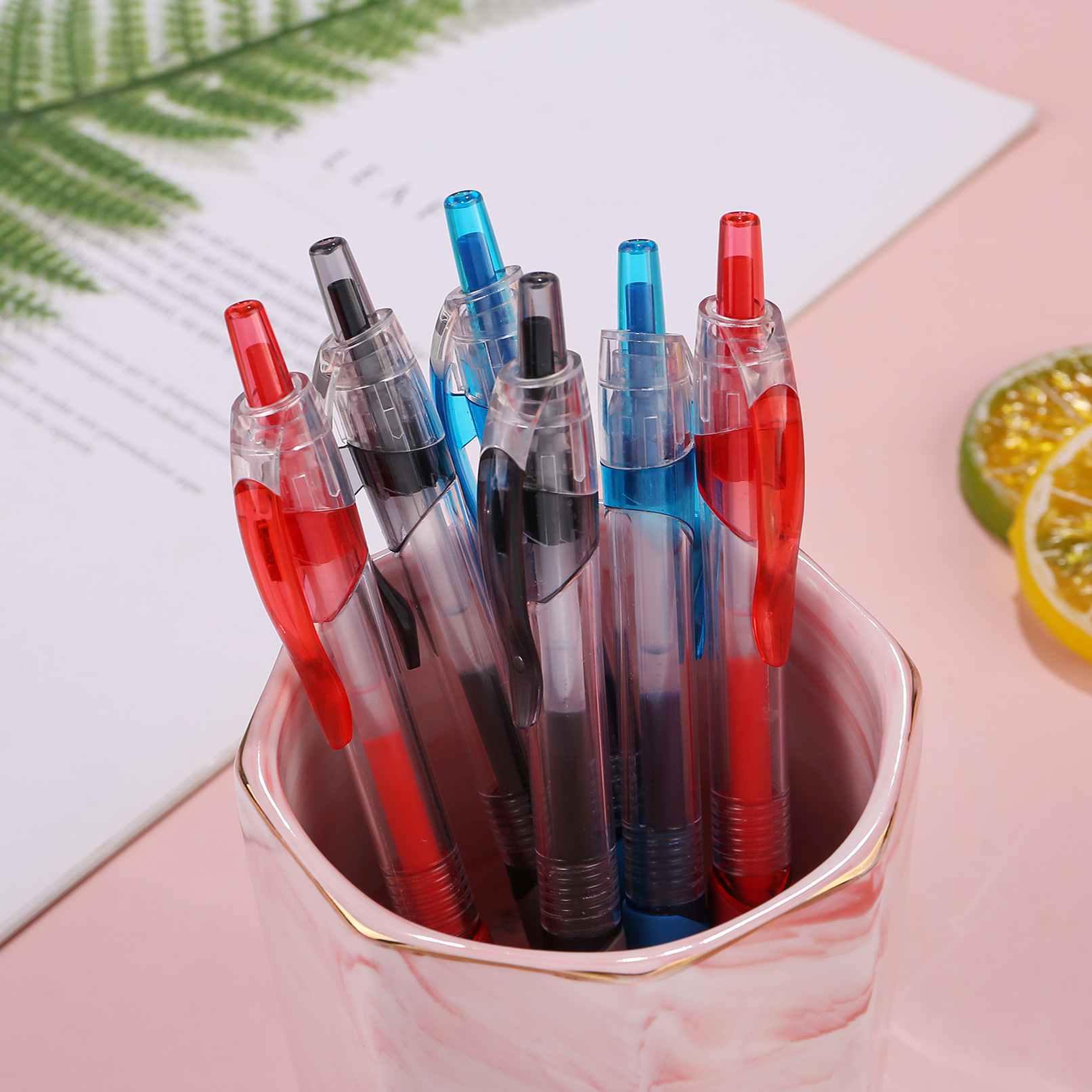 1PCS Retractable Gel Pen 0.5mm Black Blue Red Gel Ink Gel Pen School ...