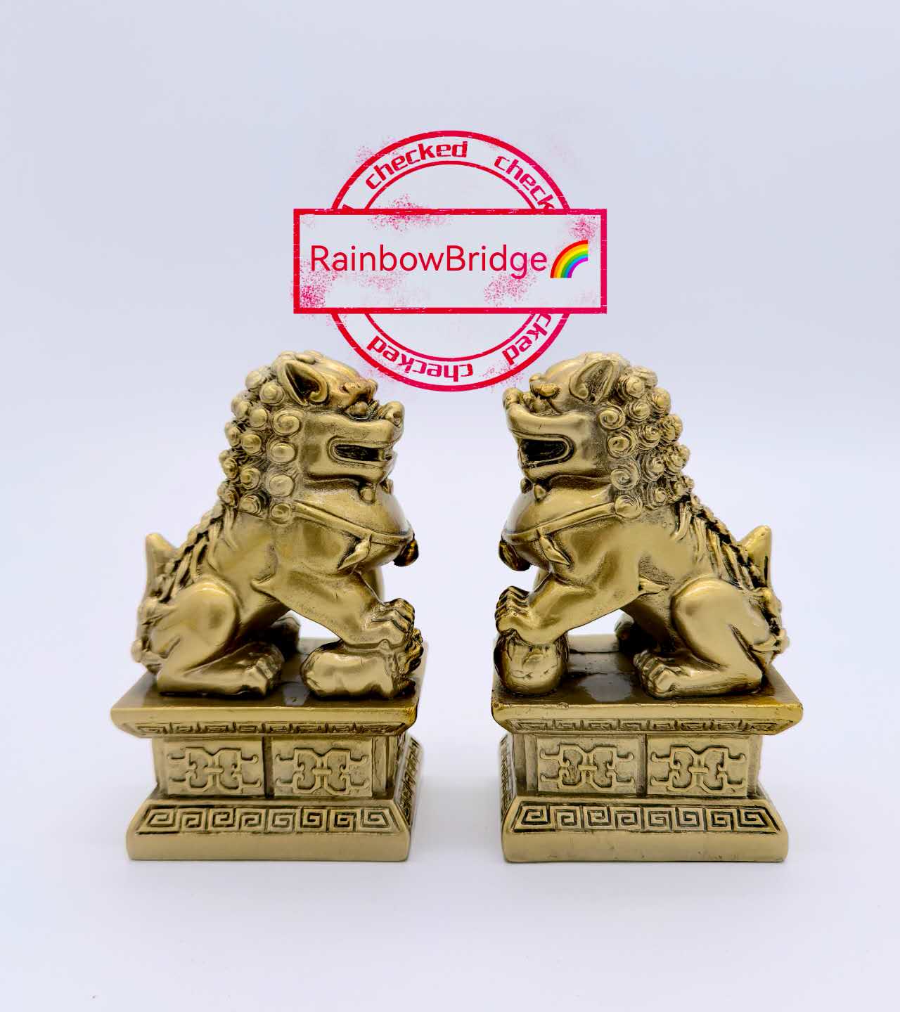 FU DOGS LUCKY FENGSHUI (New-BRASS-Small) #001 #SIZE: H11cm #8685 ...