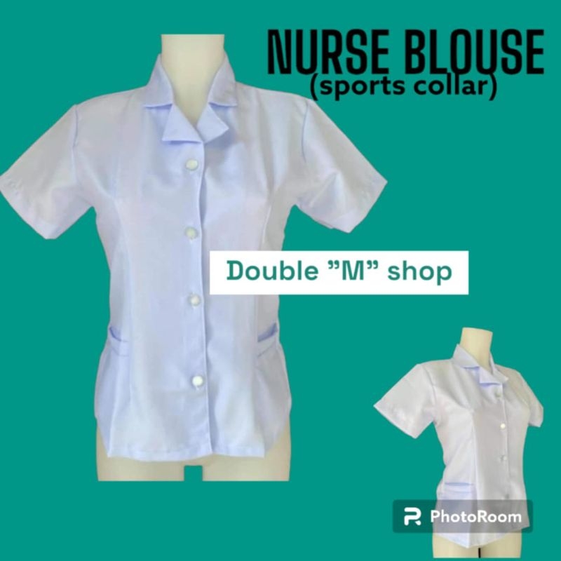 SM BLOUSE/ NURSE BLOUSE / WHITE KATRINA FABRIC/ WORK WEAR UNIFORM/WOMEN ...