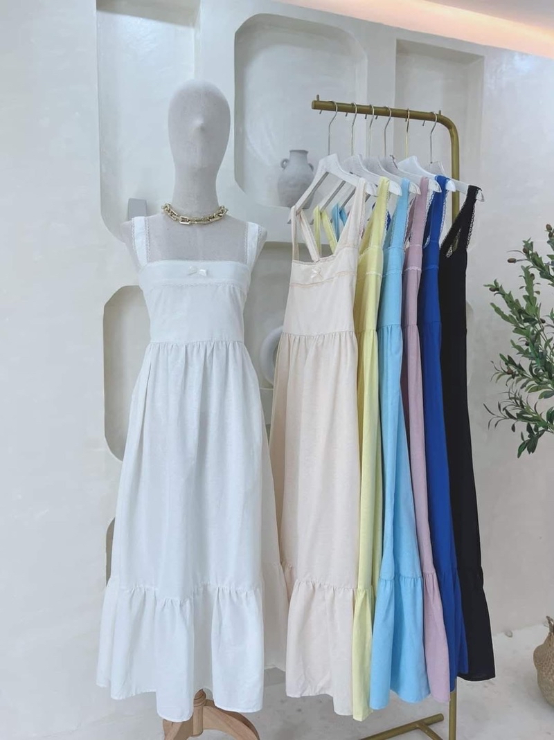 DIWATA MAXI DRESS | small-semi large | with lace trimming and ribbon ...