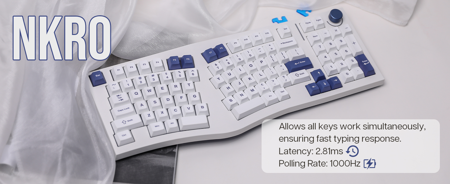 FEKER Alice98 Pro Ergonomic 98 Keys Mechanical Keyboard QMK/VIA Hot ...