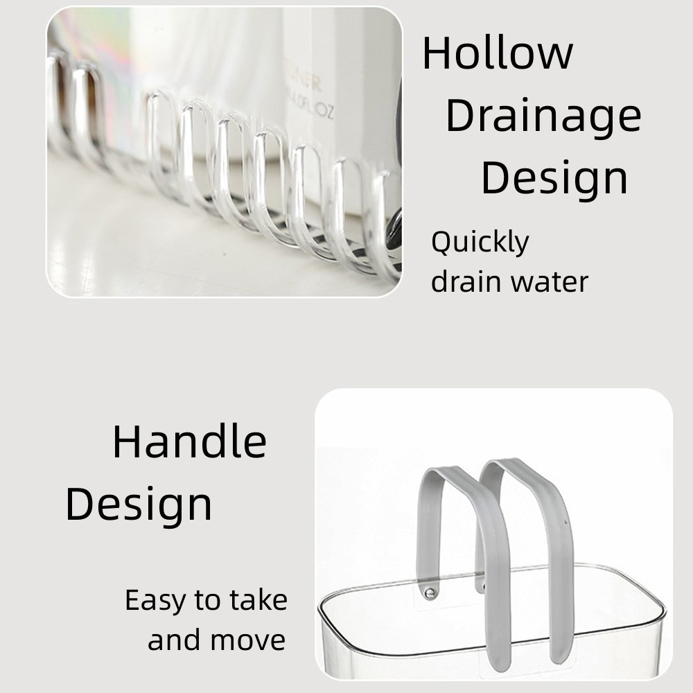 COD Shower Plastic Storage Baskets With Handle Transparent Organizer ...