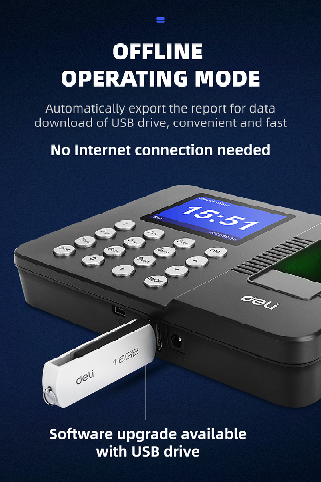 Deli 3960 Fingerprint Attendance Machine | Shopee Philippines