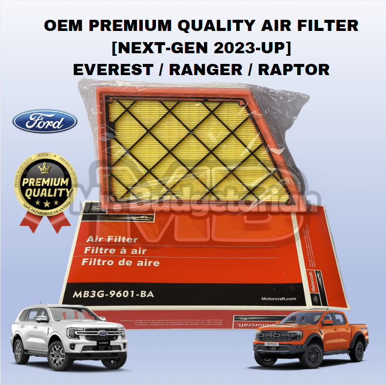 [NEXT-GEN 2023-UP] OEM PREMIUM QUALITY AIR FILTER , EVEREST / RANGER / RAPTOR, PART NO. MB3G ...
