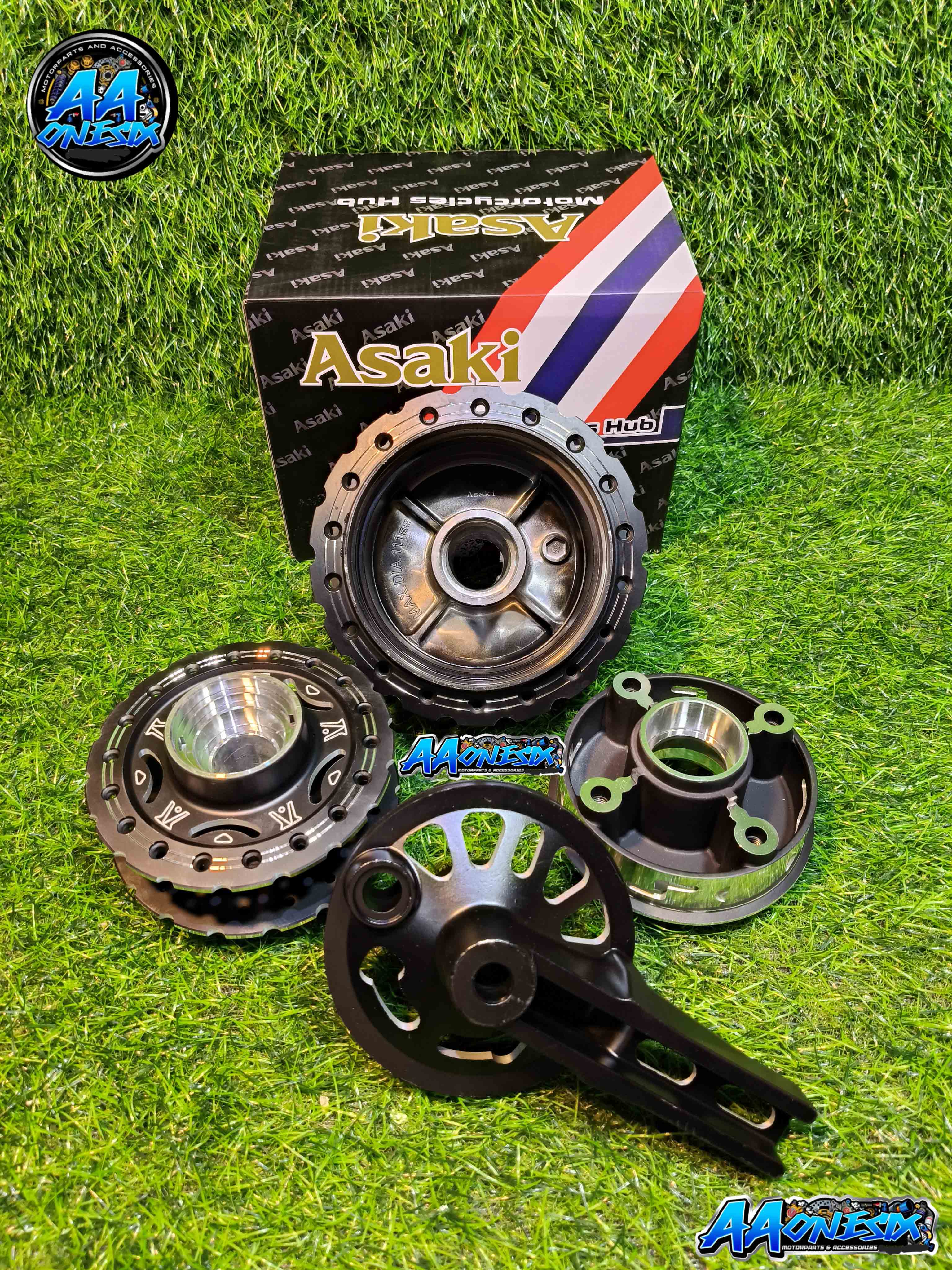 ASAKI LIGHTEN HUB SET ( BLACK GEARTYPE ) RAIDER 150/RS 150/WAVE 125 ...