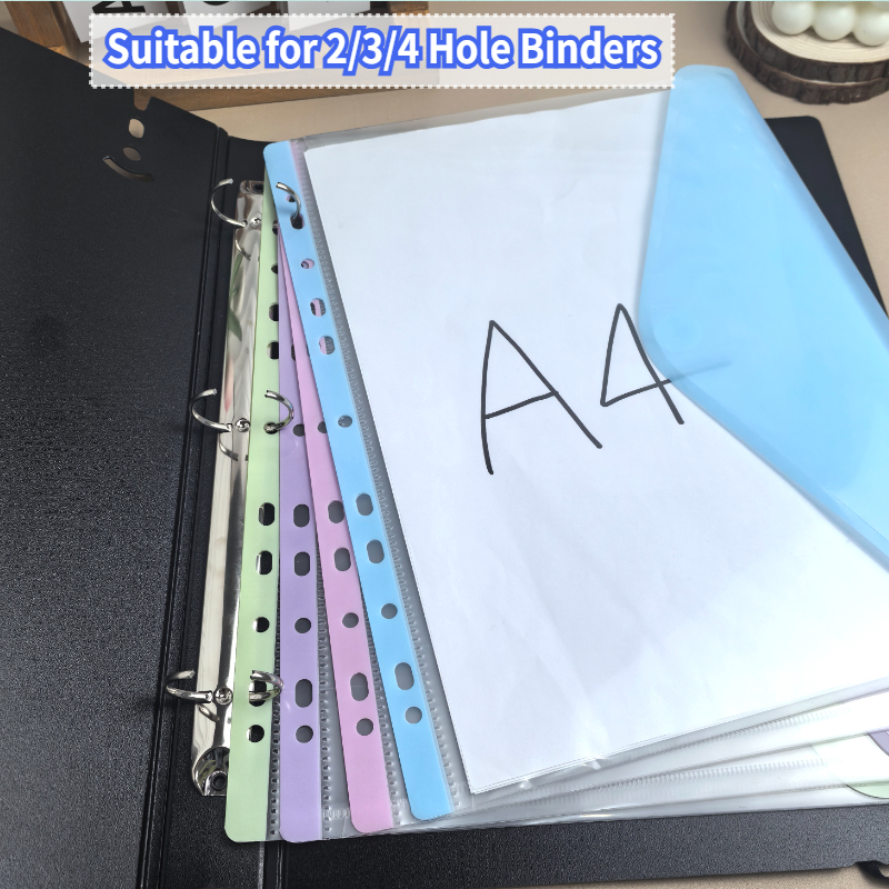 A4/Long File Bag Loose Leaf Transparent Data Book 11Hole File Organizer ...