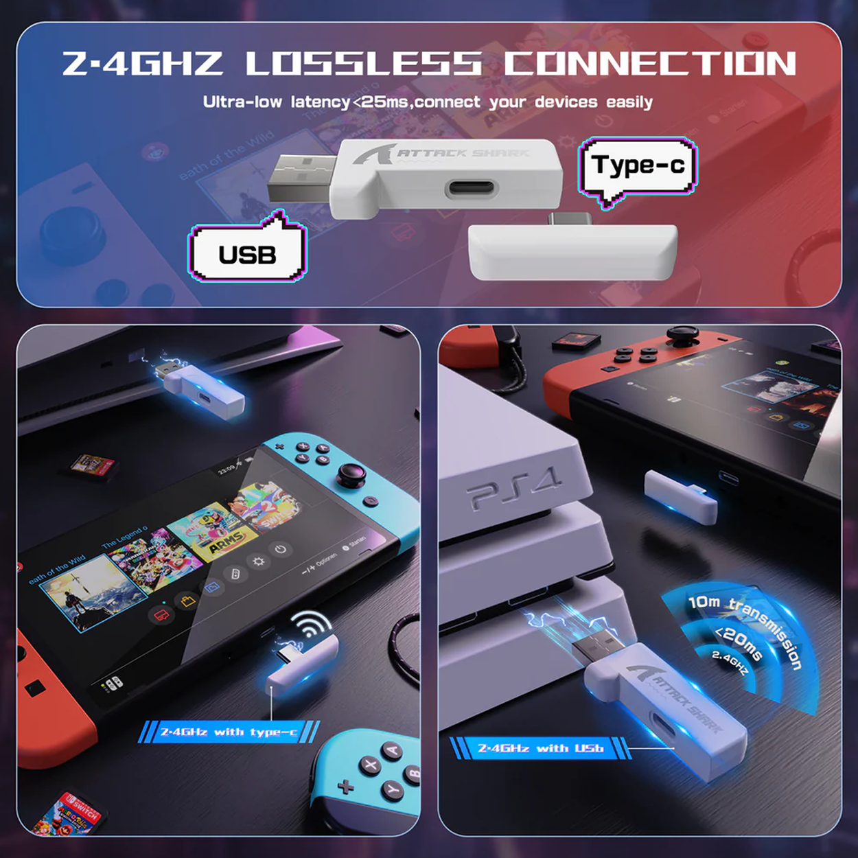 Attack Shark L60 Ultra-Light Tri-Mode Wireless Noise Cancelling ...