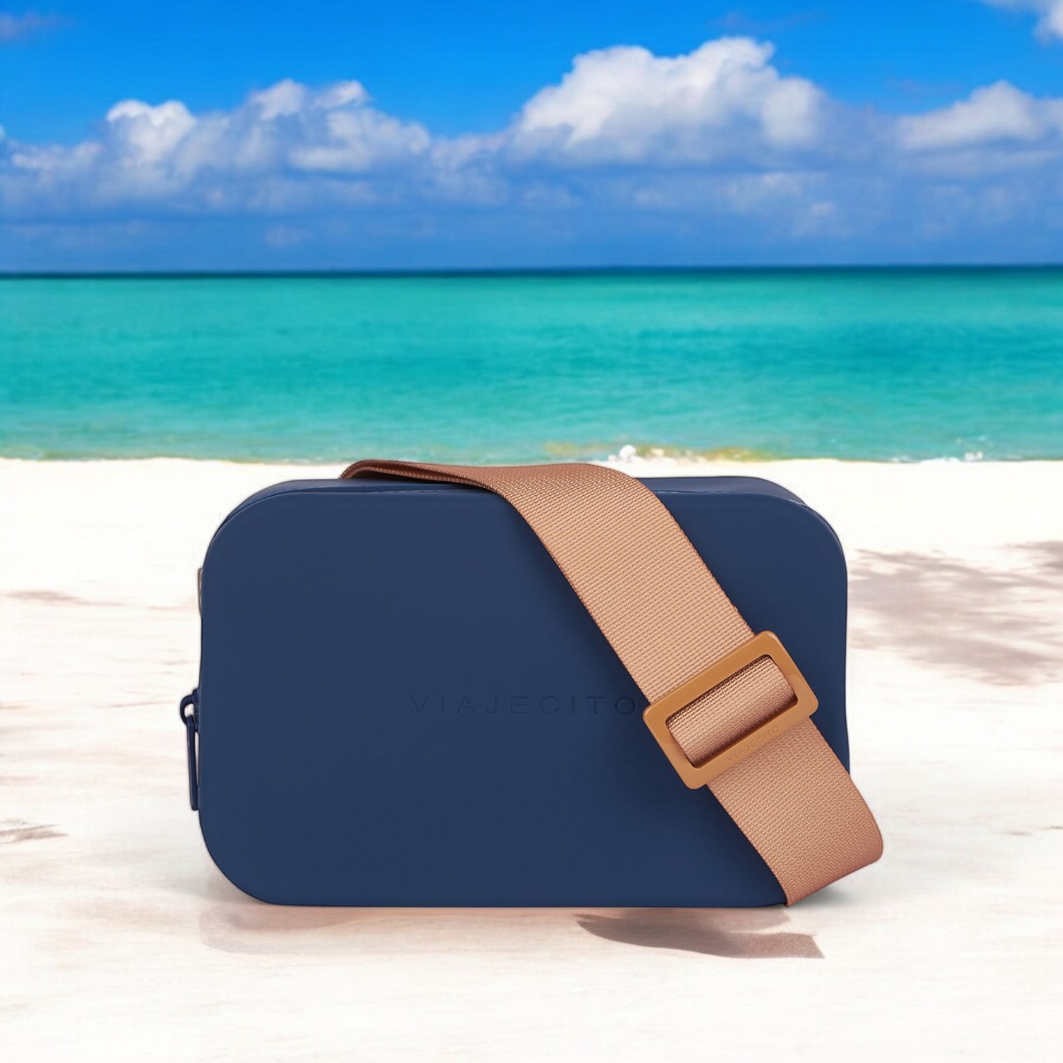 Viajecito Navy Classic Set with Tan Solid Strap | Waterproof Silicone ...