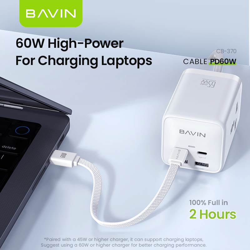 BAVIN CB370 60W Fast Charging Mini Cable 25cm Braided Wire for Type-C ...