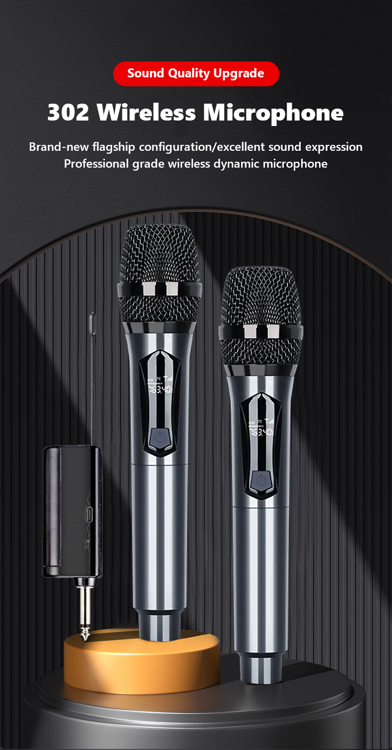 KOORFLY Professional Wireless Microphone UHF Handheld Rechargeable ...
