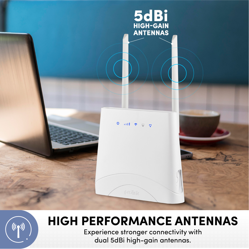 Prolink 300Mbps 4G LTE Wi-Fi Router w/ 4000mAH Battery & 4LAN ports ...