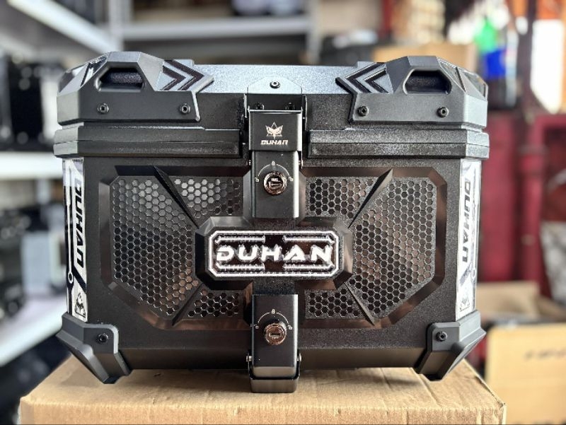 Duhan v5 Hard Plastic Top box with backrest & metal base plate | Shopee ...