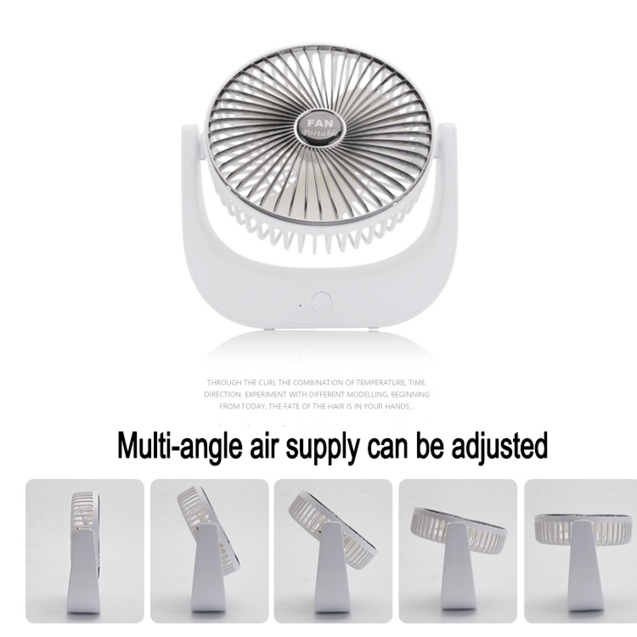 JMlfie Portable Mini Thin Fan Blades Rechargeable Desk Fan Clip Mount ...