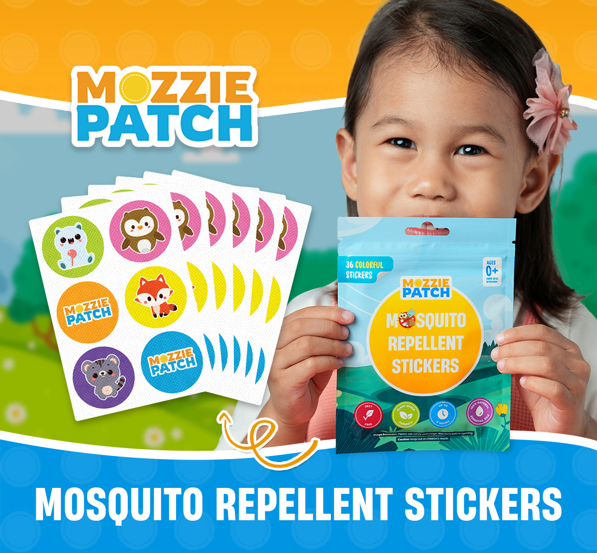 MOZZIE PATCH® Mosquito Repellent Stickers – 8-Hour Protection for Kids & Adults (1 pack ...