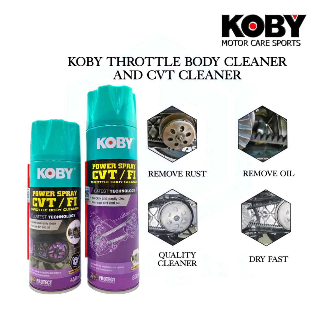Koby Power Spray CVT/FI Throttle Body Cleaner 450ml/600ml Motorcycle ...