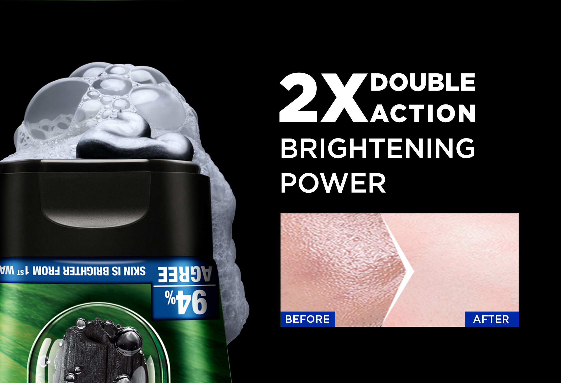 NEW Garnier Men Turbo Bright Anti-Spot & Pollution Duo Foam Cleanser (50ml/100ml) - for dark ...