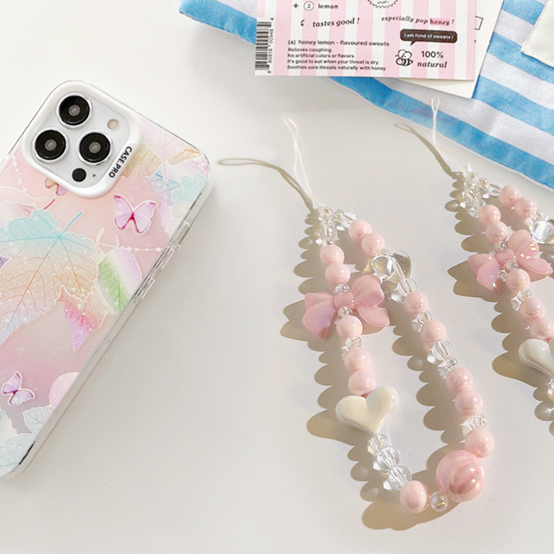 Phone Lanyard Key Anti-Loss Pink Bow Fall Prevention Phone Camera ...
