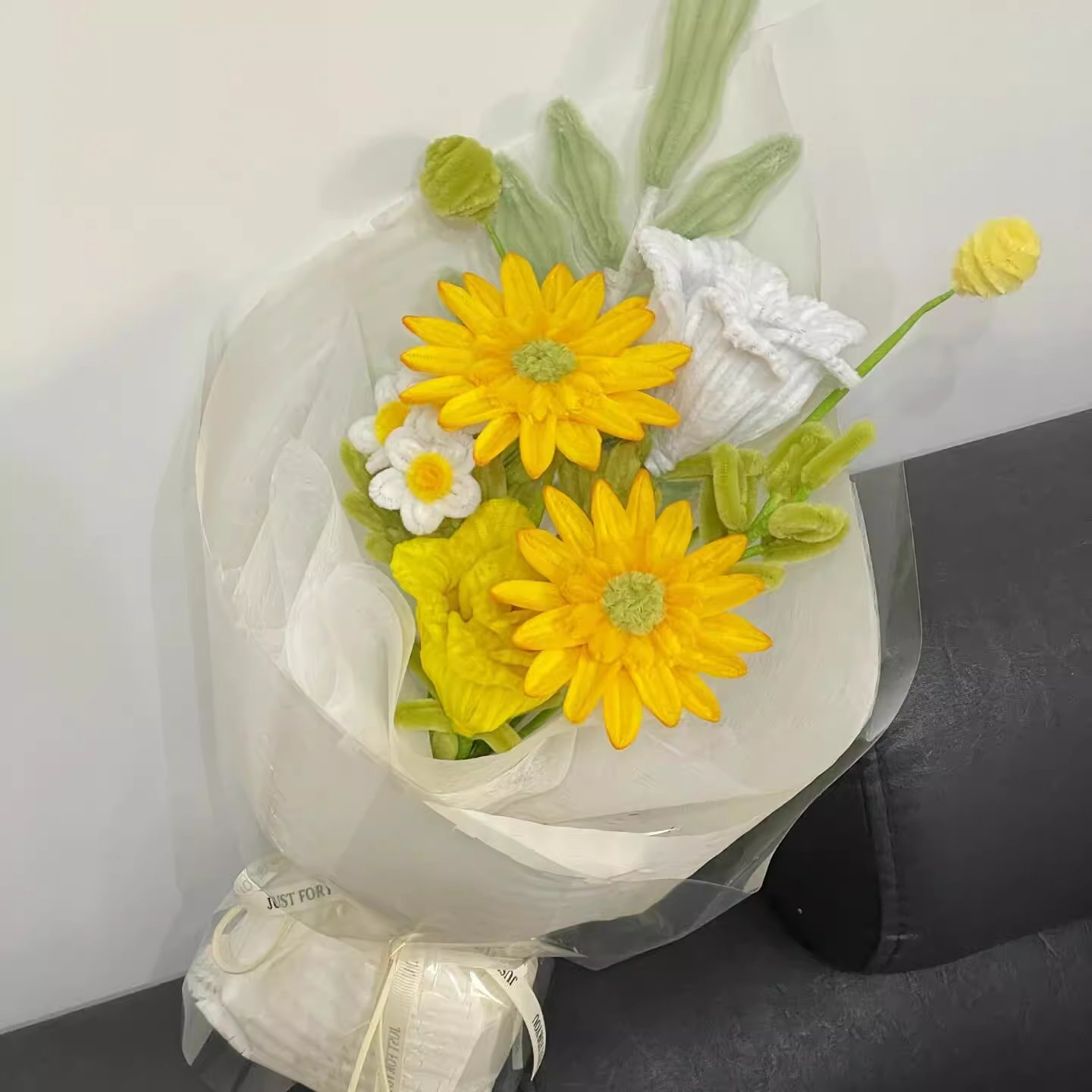 (8mm) 100pcs Fuzzy wire bouquet handmade diy handmade flower woven ...