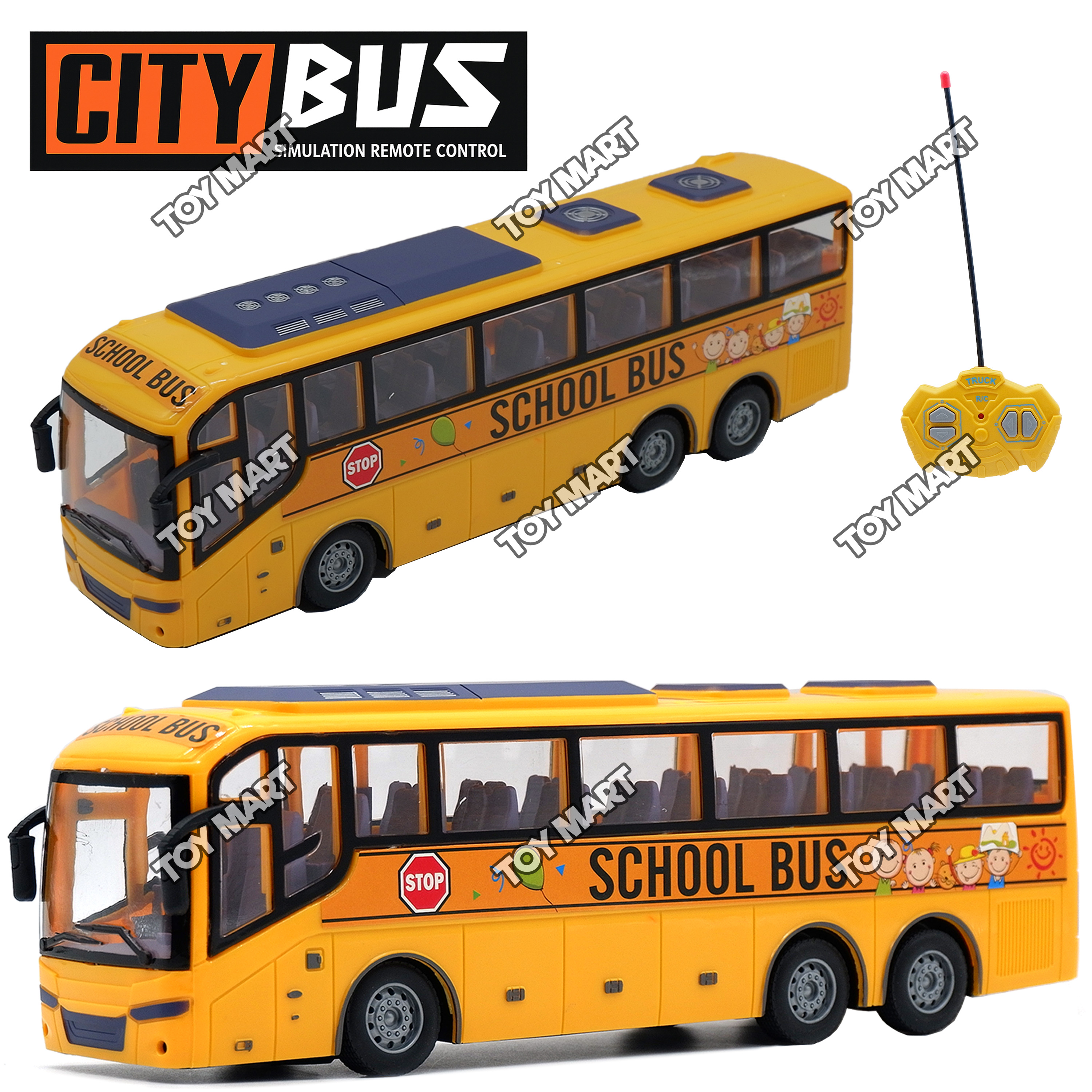 RC City Bus Toy Set Series School Bus Remote Control 1:30 Scale Bus ...