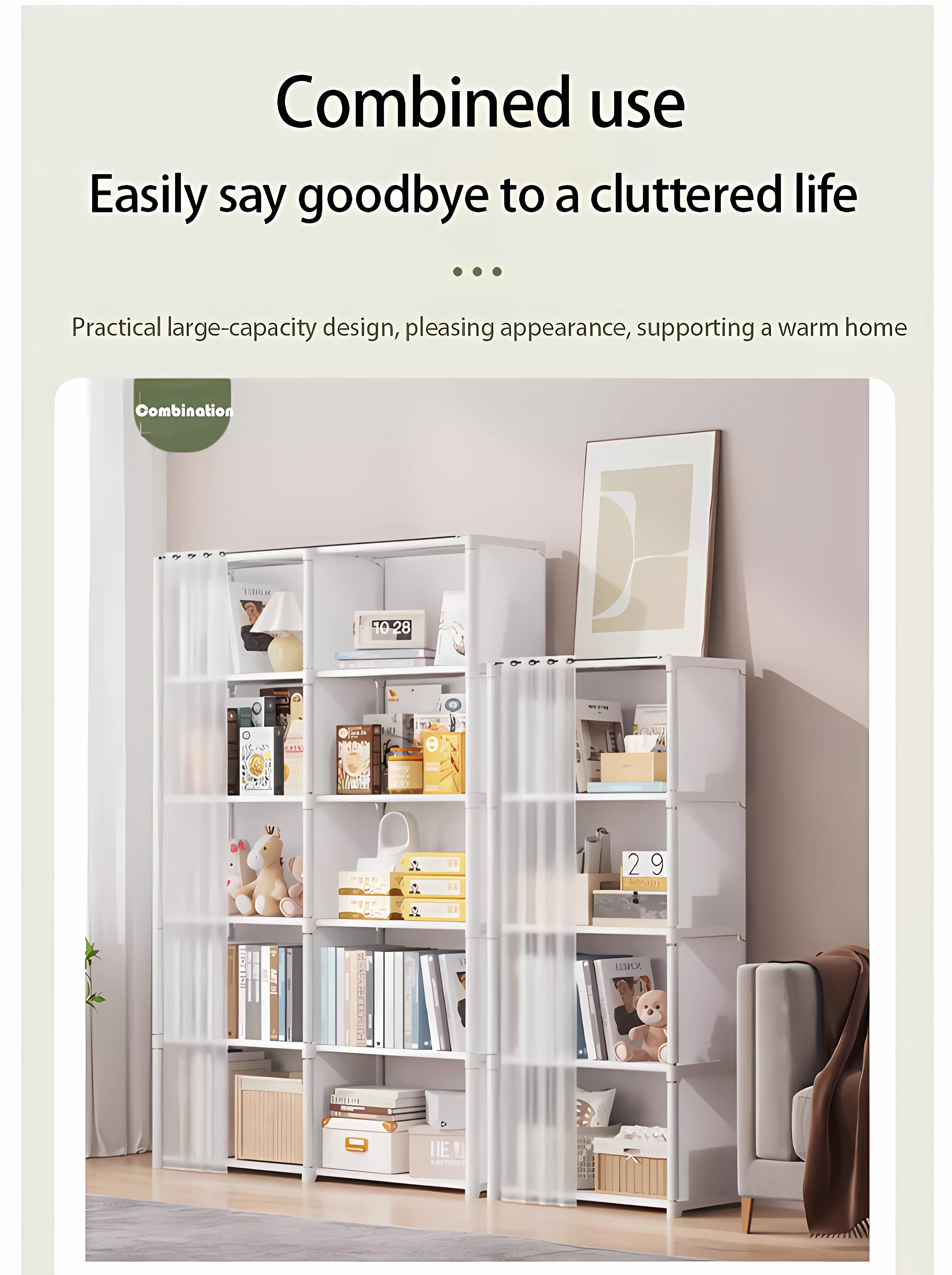 COD Divider 4 Layer Wardrobe Cabinet Storage Cabinet Organizer With ...