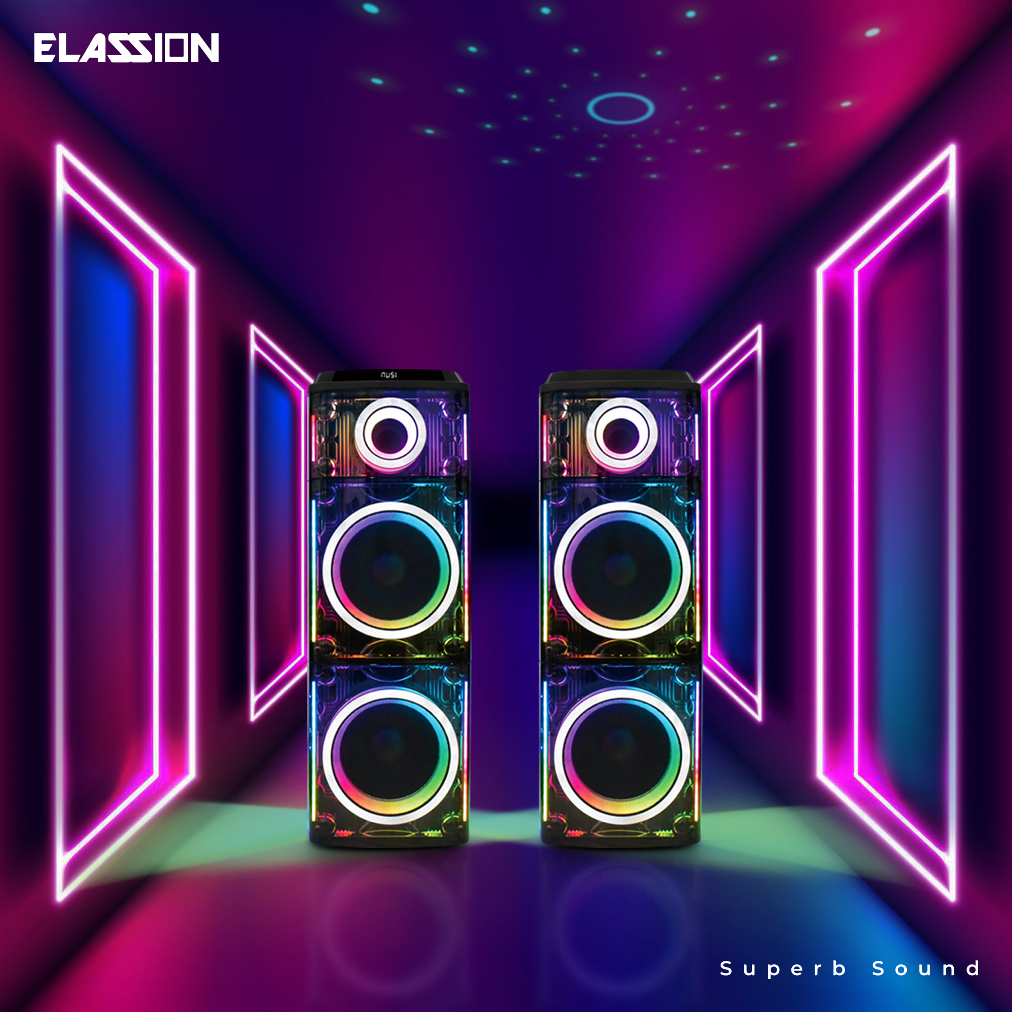 Elassion l Hyperion 2 Pcs 12" Subwoofer Party Speaker 500W RMS Titan ...