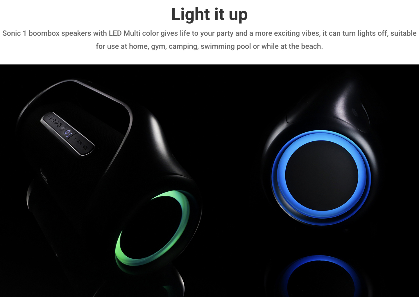 Elassion l Sonic 1 Portable 2.1 Channel Boombox Rechargeable Speaker ...