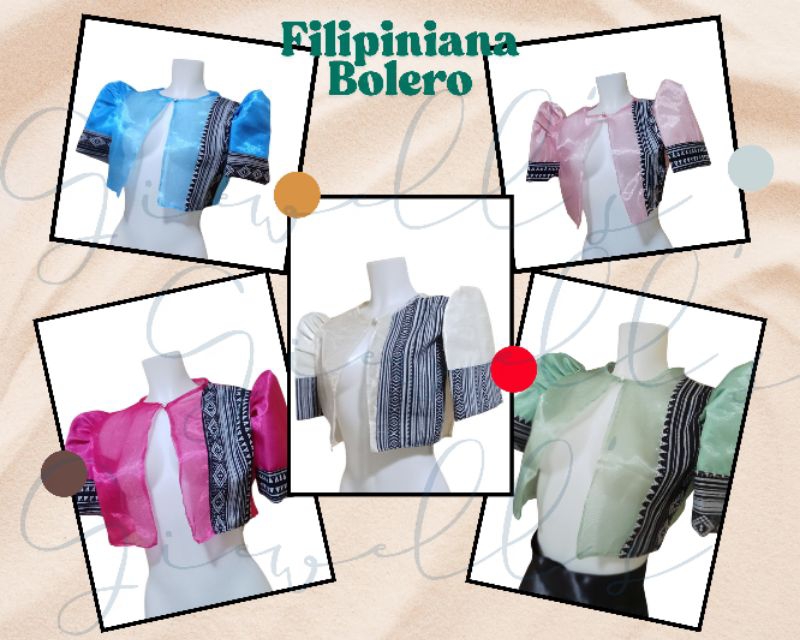 BOLERO FILIPINIANA WITH ETHNIC DESIGN | Shopee Philippines