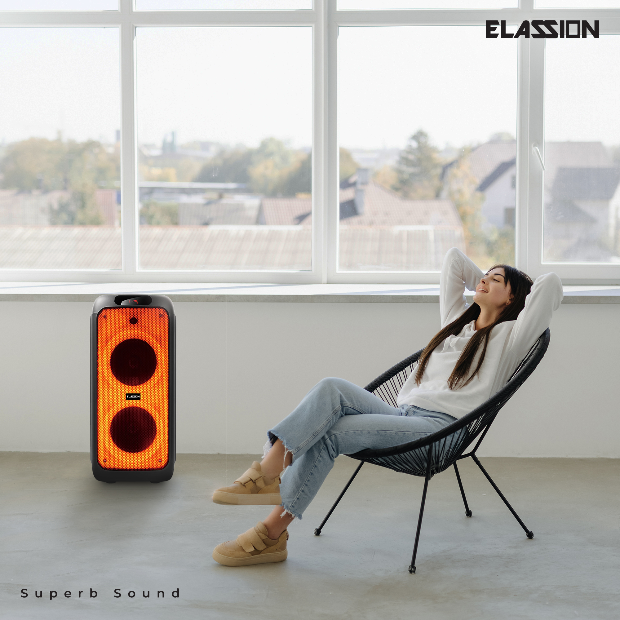 Elassion l Cosmic 8" 120W Subwoofer Portable Party Box Rechargeable ...