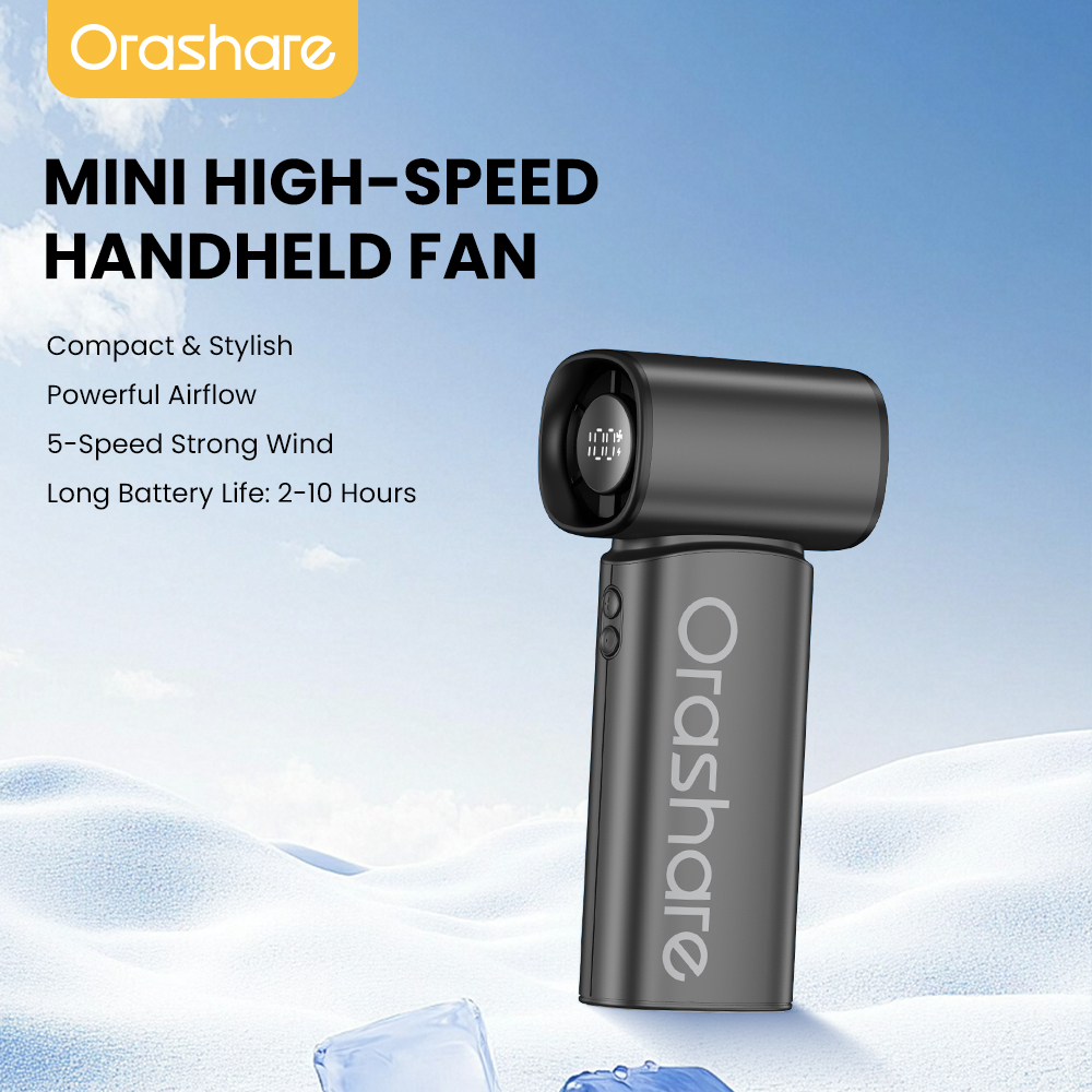 Orashare HF17 Handheld Mini Fan 4000mAh Rechargeable 5 Gear Strong Wind ...
