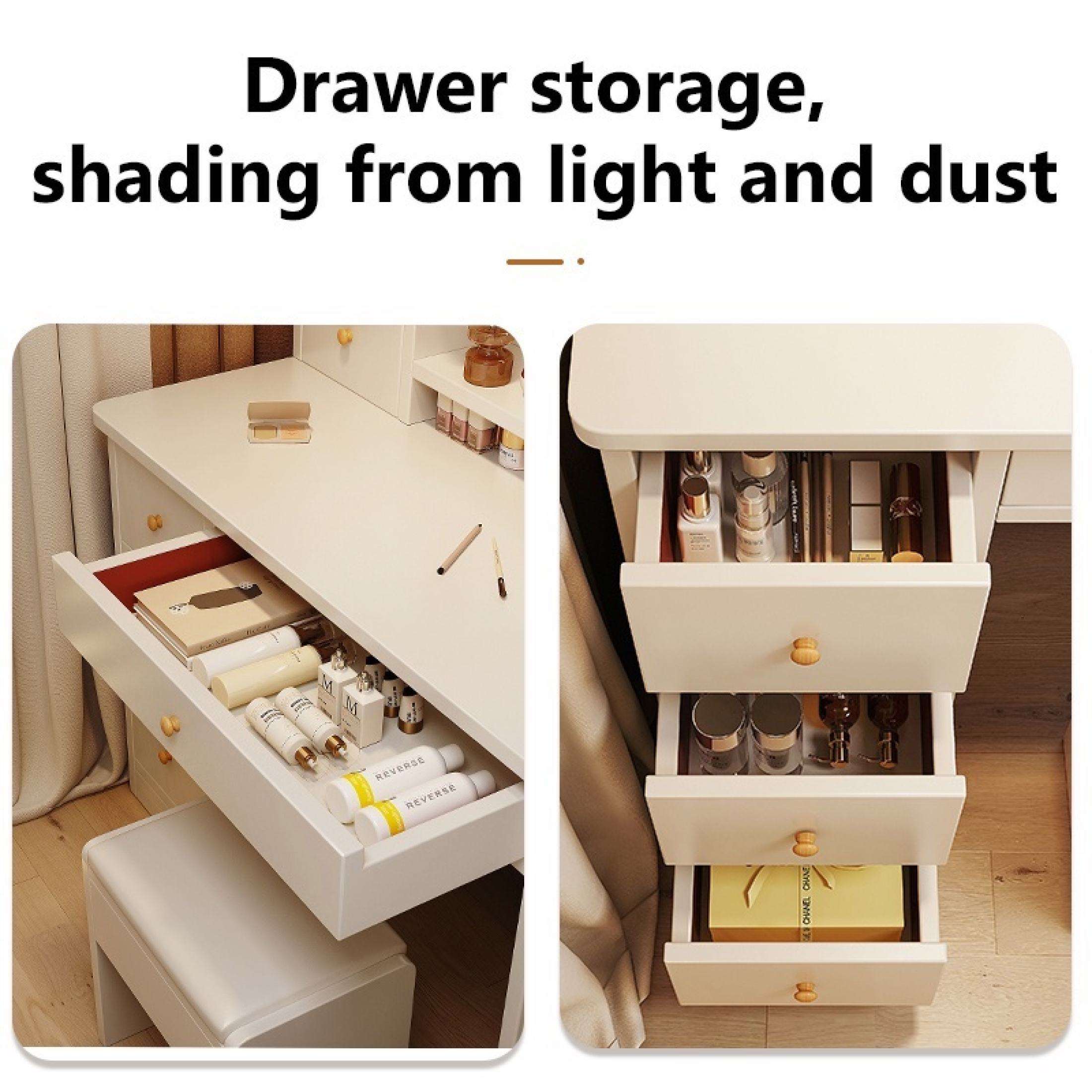 Dressing Table with LED Light Vanity Mirror Vanity Table Bedroom Vanity ...