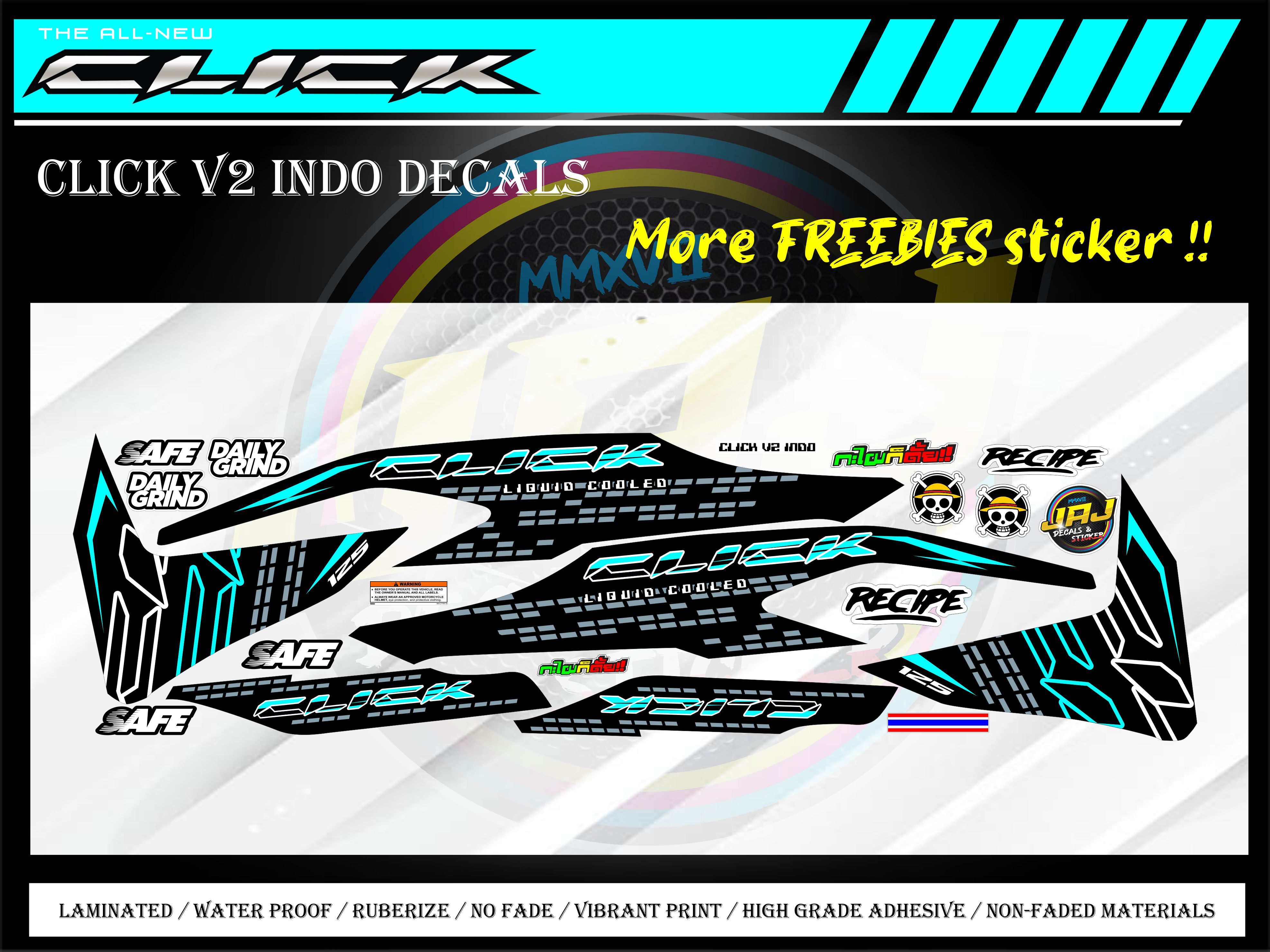 HONDA CLICK VERSION2 INDO DECALS-HIGH QUALITY STICKER | Shopee Philippines
