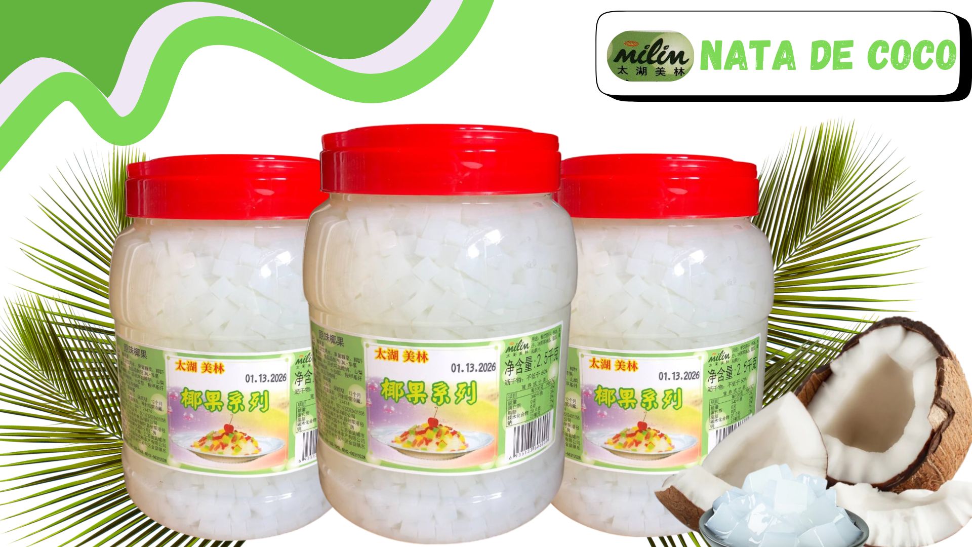 [2.5kg] Milin Nata ZNW Nata Sinkers for Milktea Fruit Tea Halo-halo ...