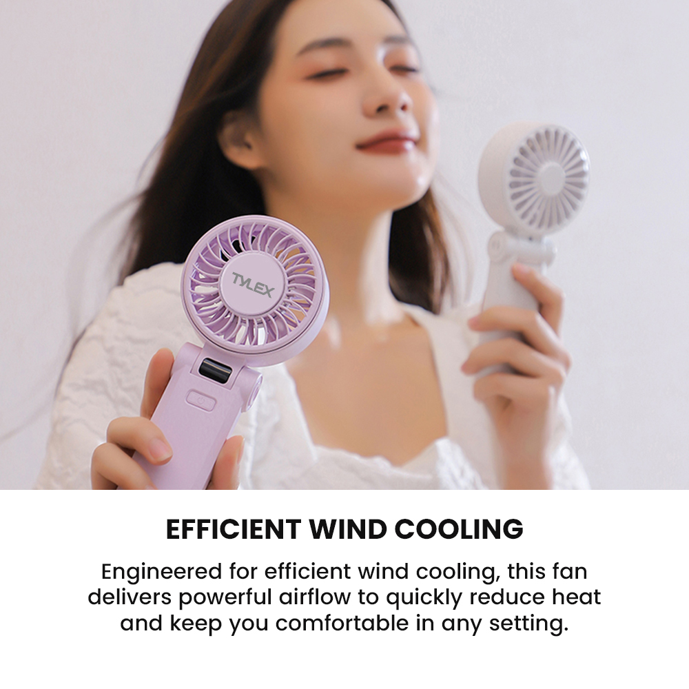 Tylex XM38 Foldable Handheld Foldable Fan 4000mAh with neck lace and HD ...