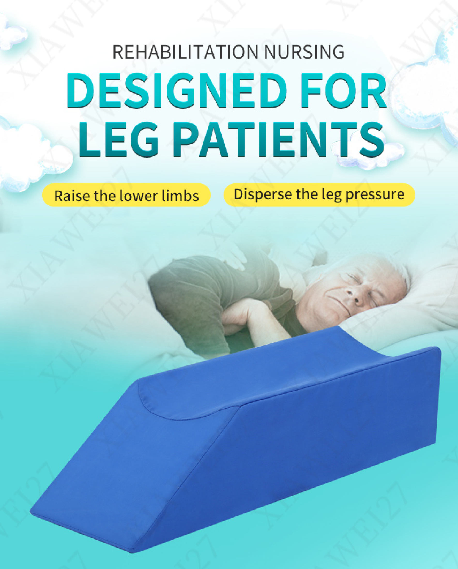 Slow Rebound Foam Leg Raiser Pillow Soft Portable Pain Relieve Support ...